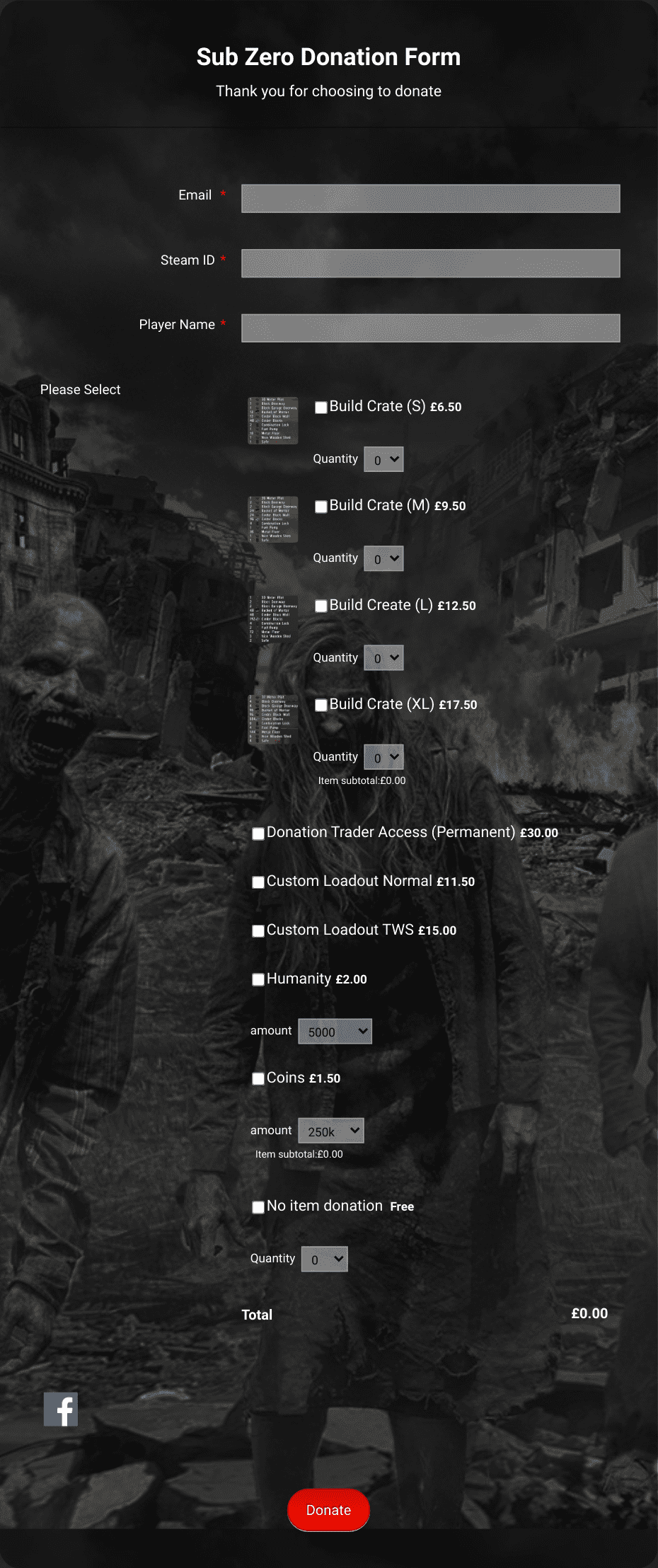 Game Server Donation Form Template | Jotform