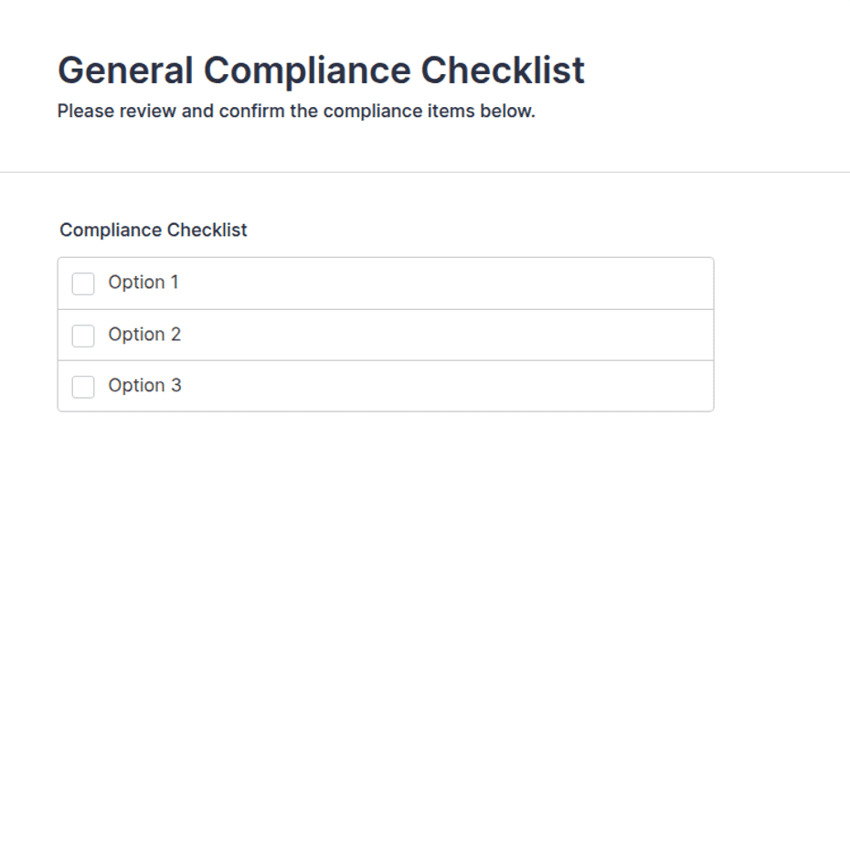 General Compliance Checklist Form Template | Jotform