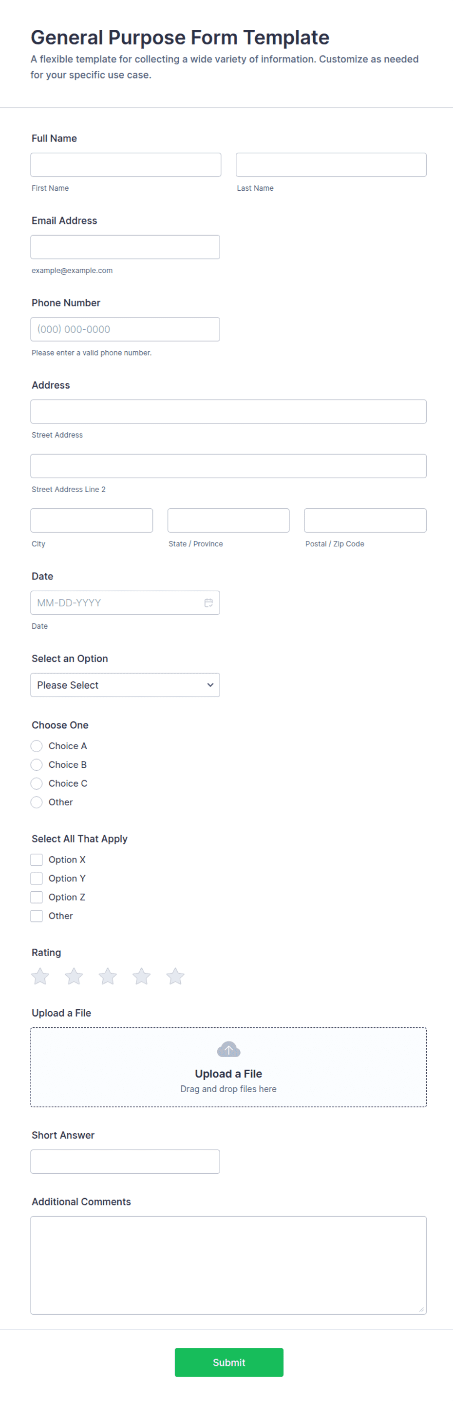 General Purpose Form Template | Jotform