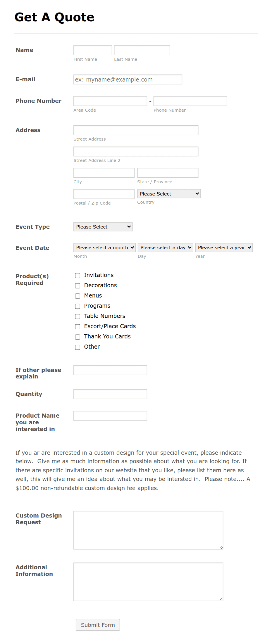Cards Design Quote Form Template | Jotform