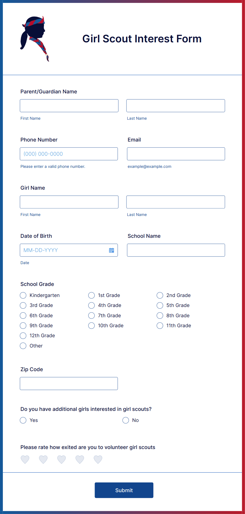 Girl Scout Interest Form Template | Jotform