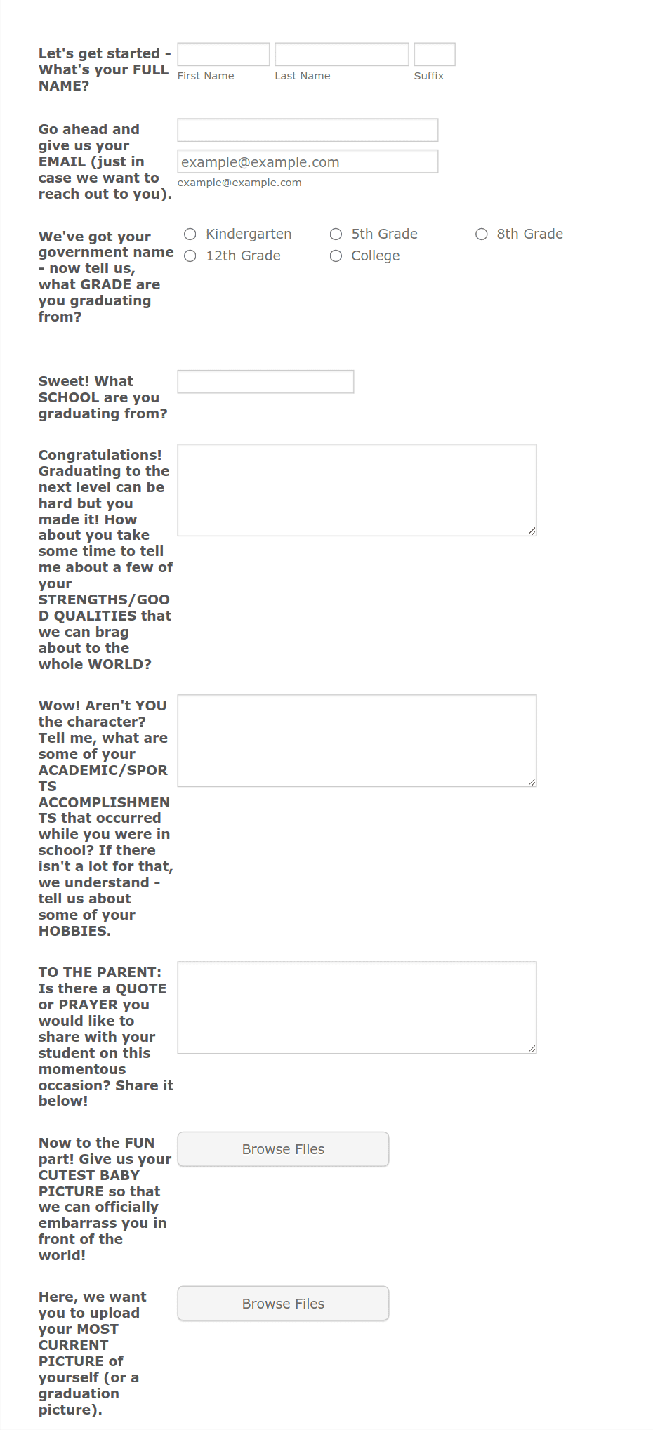 Graduate Questionnaire Form Template | Jotform