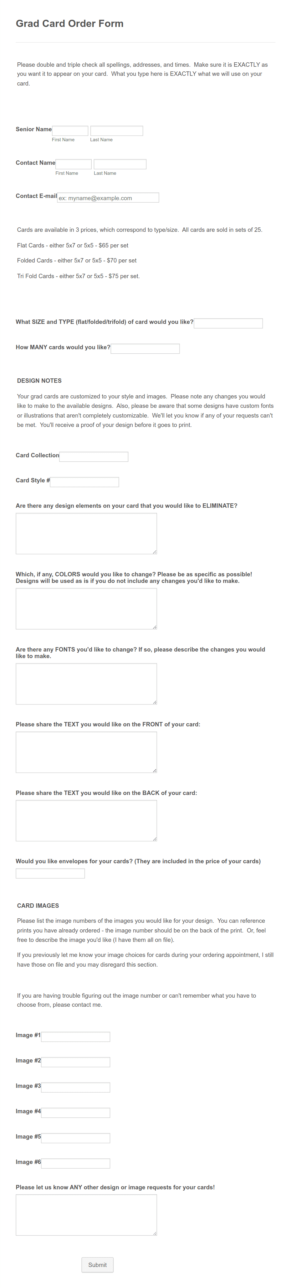 Graduation Card Order Form Template | Jotform