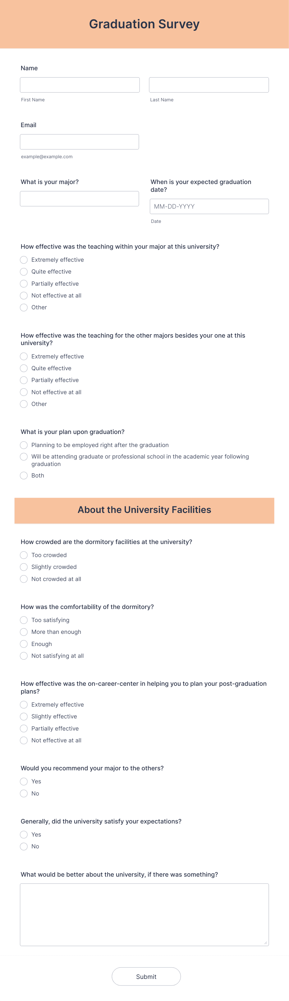 Graduation Survey Form Template | Jotform