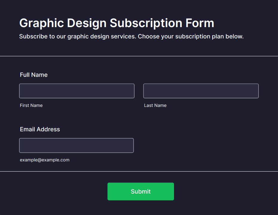 Graphic Design Subscription Form Template | Jotform