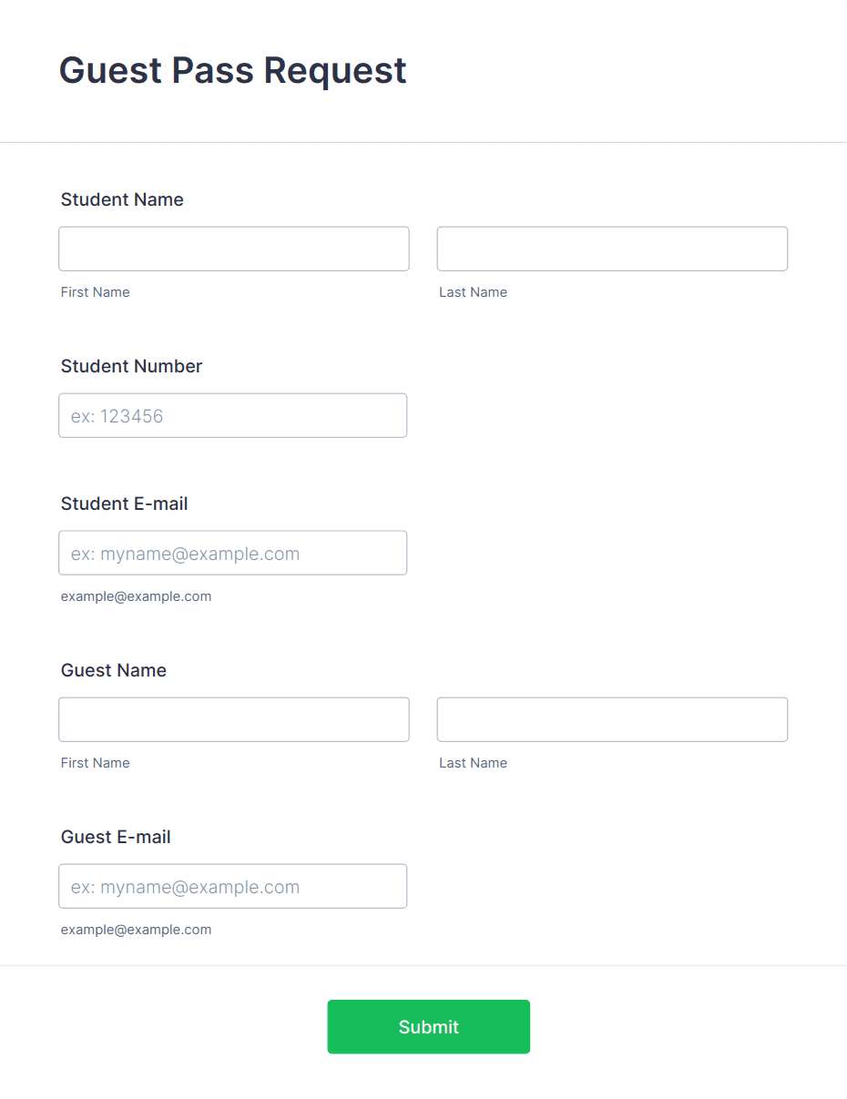 Guest Pass Request Form Template | Jotform