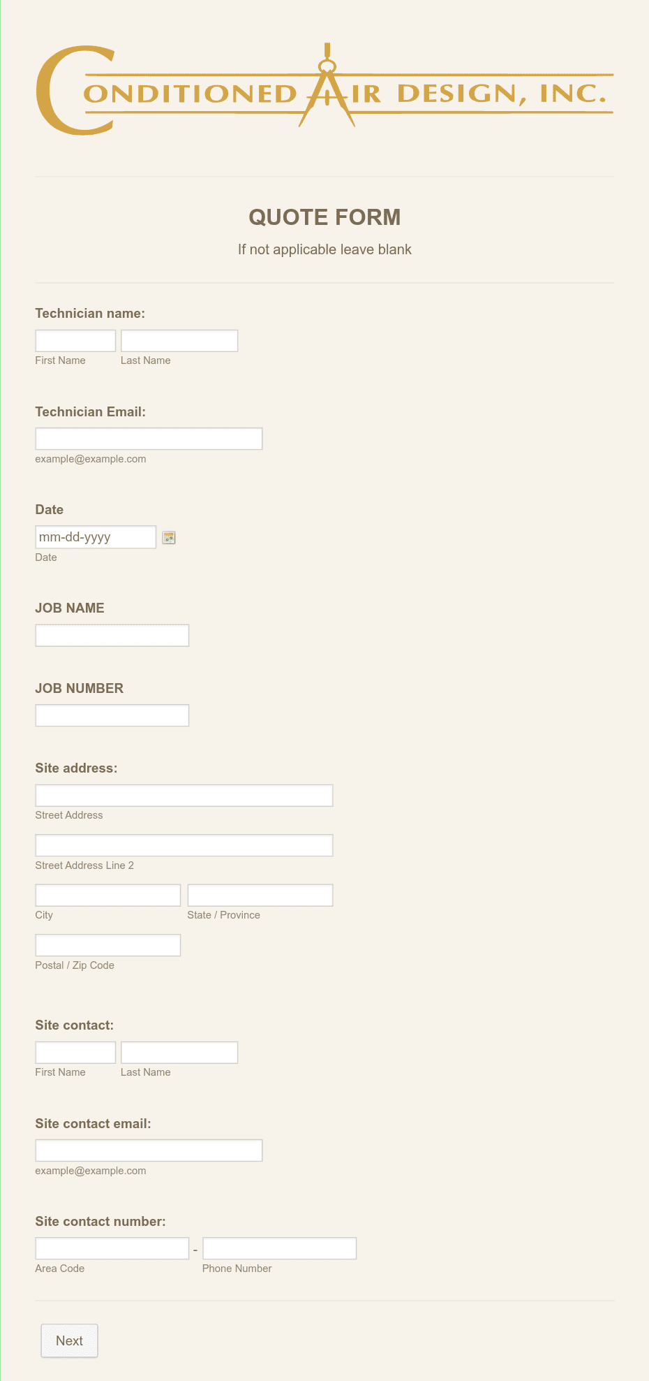 Hair Design Equipment Quote Form Template | Jotform