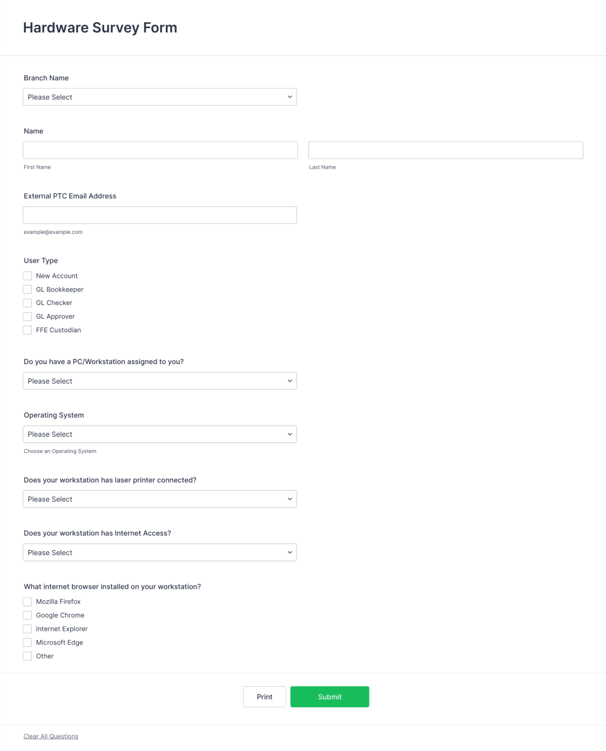 Hardware Survey Form Template | Jotform