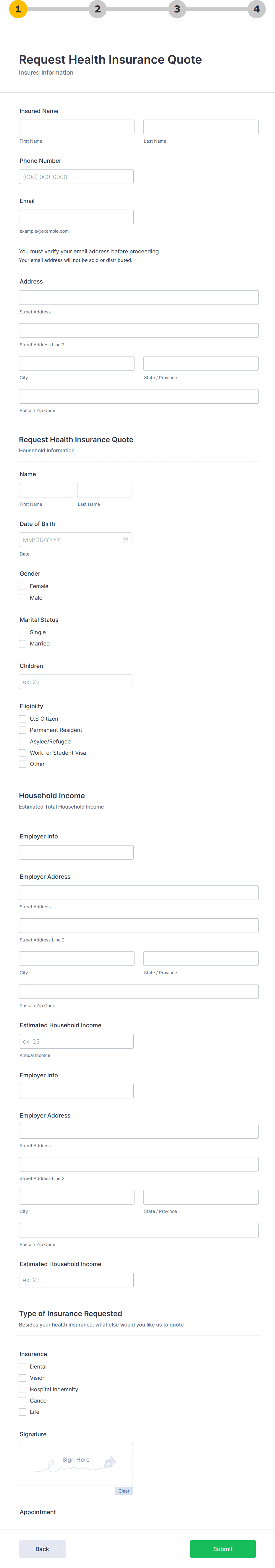 Health Insurance Client Intake Form Template | Jotform