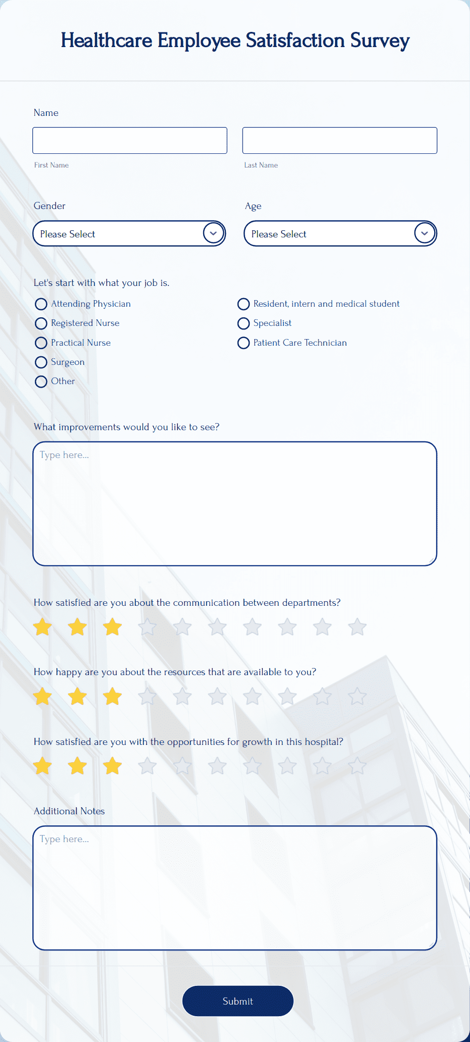 Healthcare Employee Satisfaction Survey Form Template | Jotform