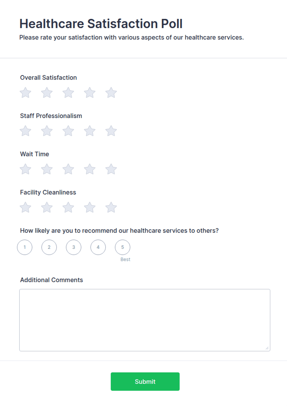 Healthcare Satisfaction Poll Form Template | Jotform