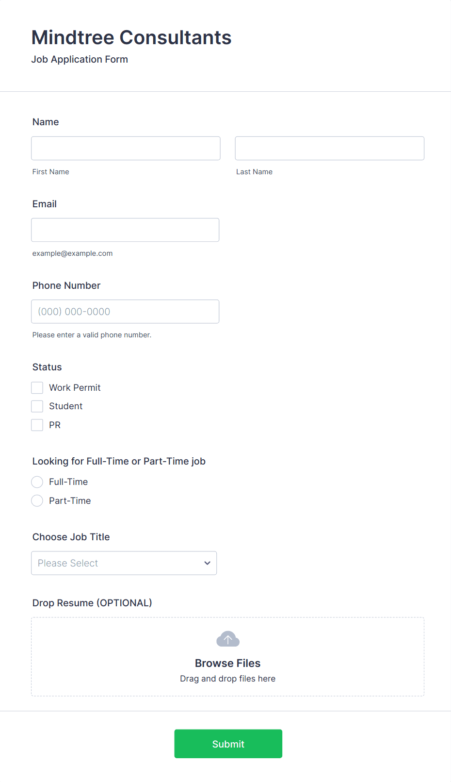Hiring Form Template | Jotform