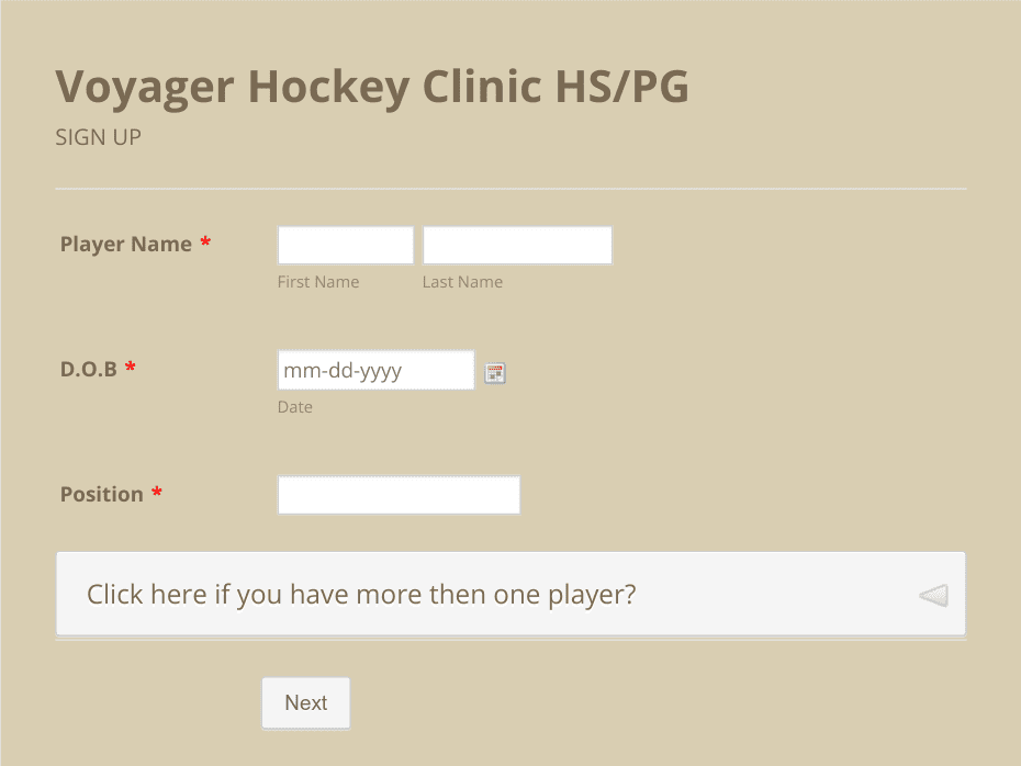 Hockey Sign Up Form Template | Jotform