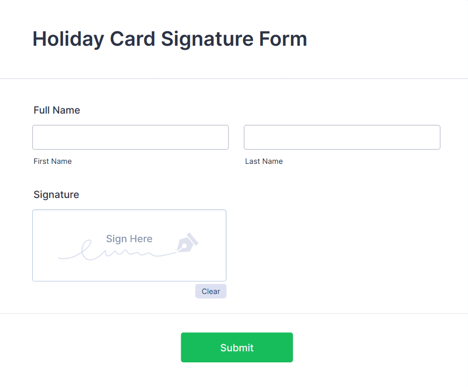 Holiday Card Signature Form Template | Jotform