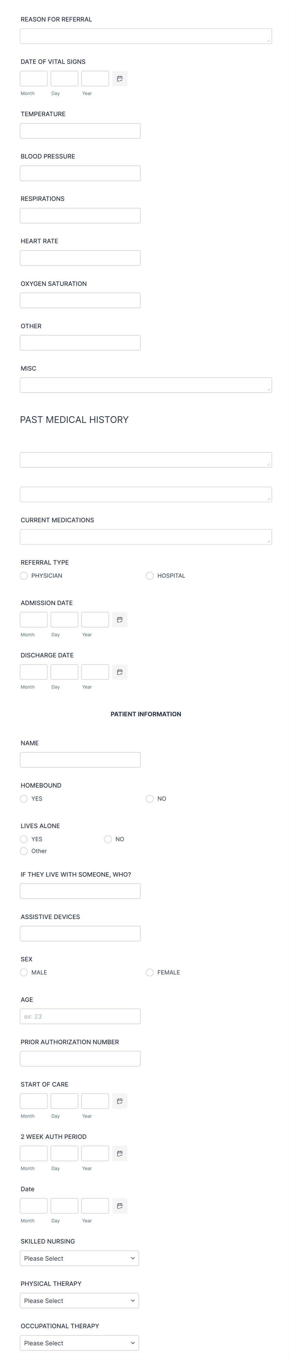 Home health Form Template | Jotform