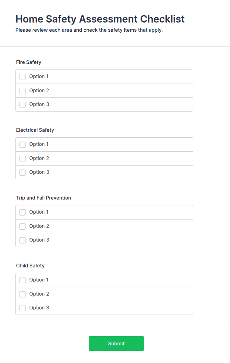 Home Safety Assessment Checklist Form Template | Jotform
