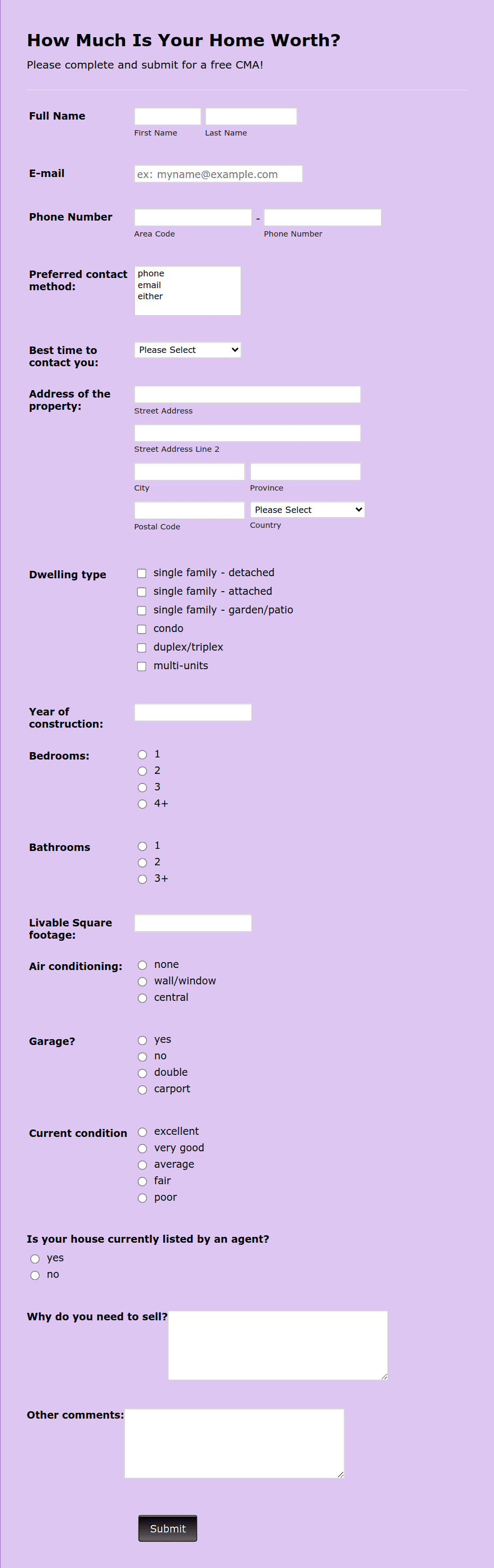 Home Value Estimate Form Template | Jotform