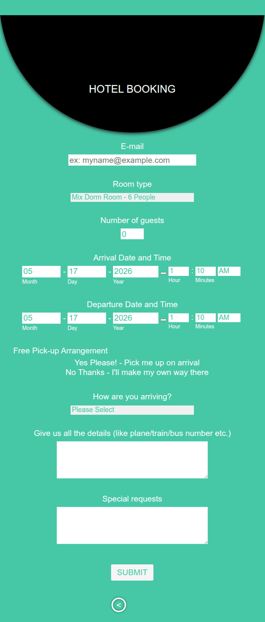 Modern Hotel Booking Form - Mobile Responsive Form Template | Jotform