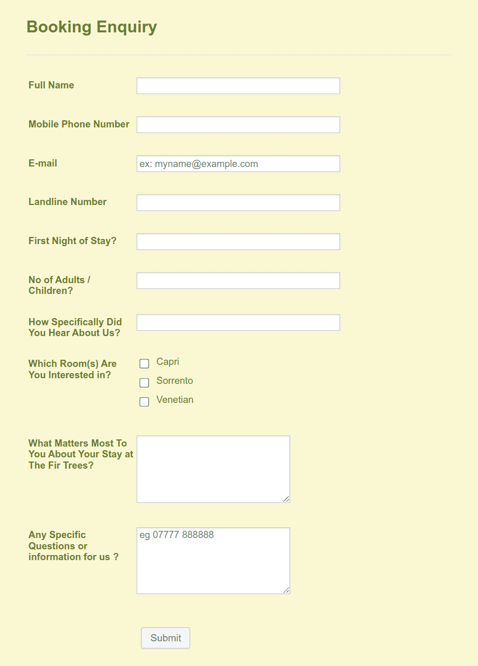 Hotel Room Booking Form Template | Jotform