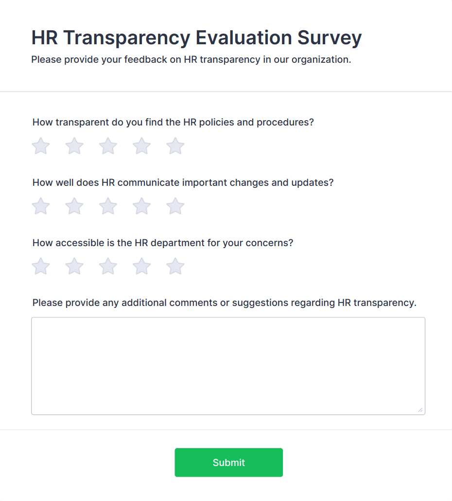 HR Transparency Evaluation Survey Form Template | Jotform