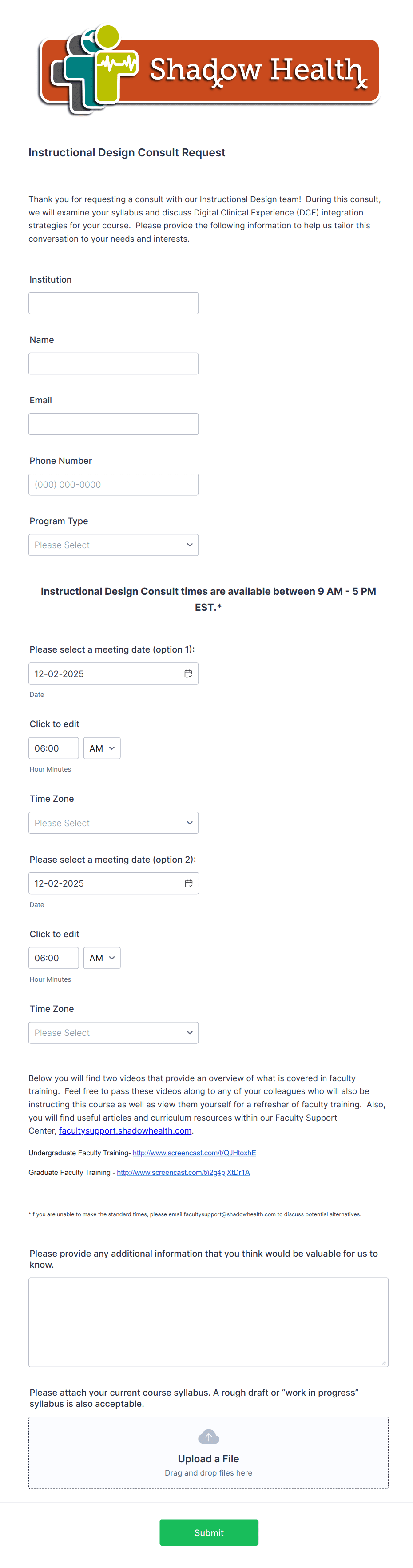 ID Consulting and Request Form Template | Jotform