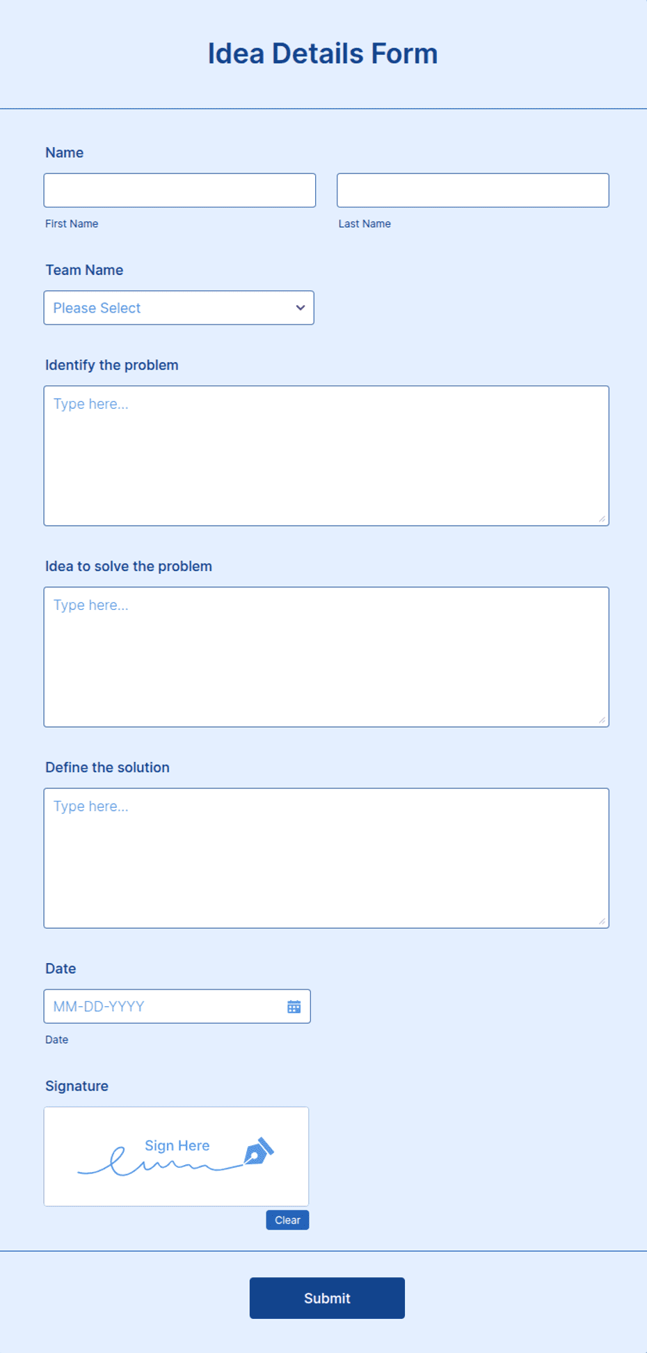 Templates For Supporting Details