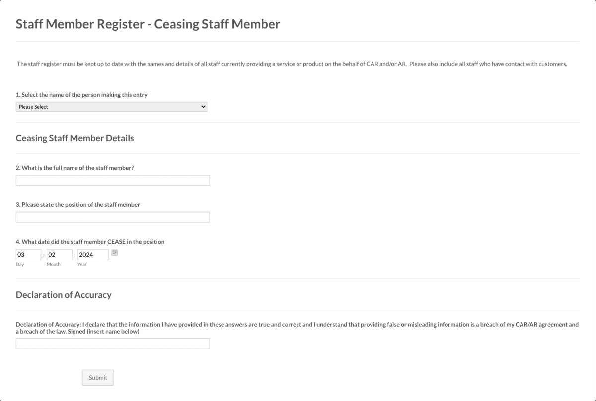 IDTA Form Template | Jotform