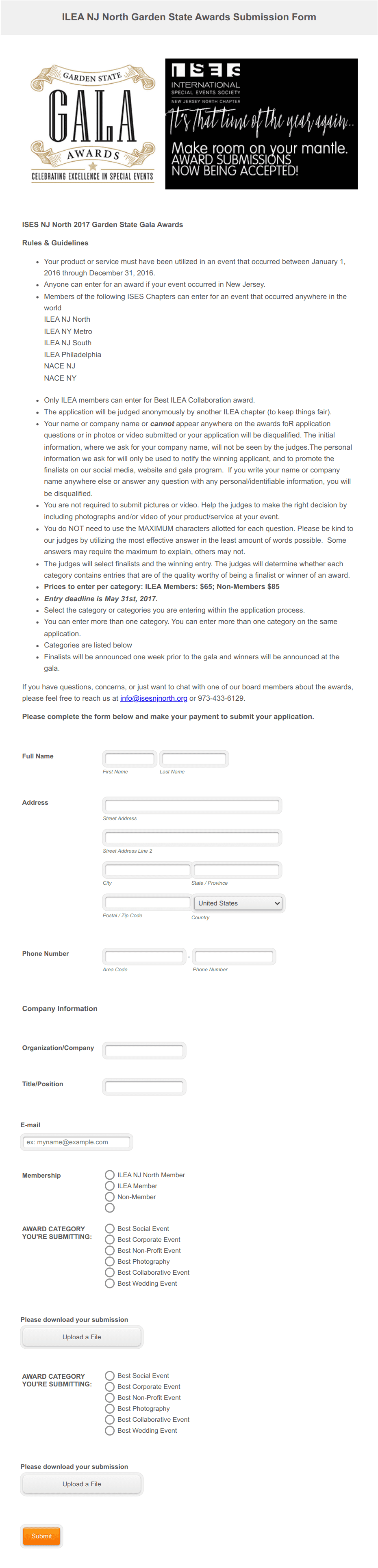 Awards Application Form Template | Jotform