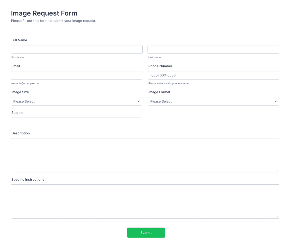 Image Request Form Template | Jotform