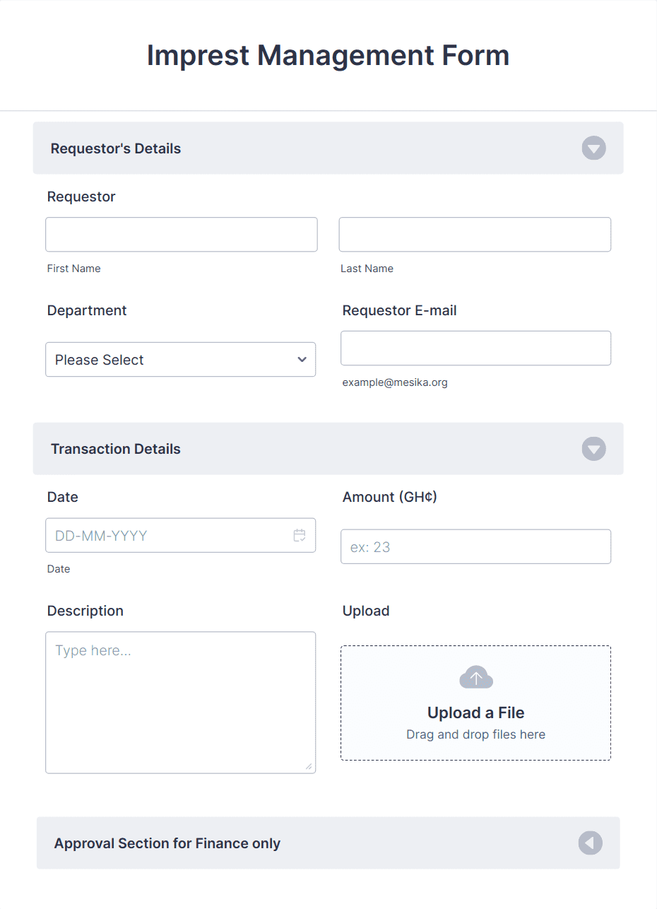 Imprest Management Form Template | Jotform