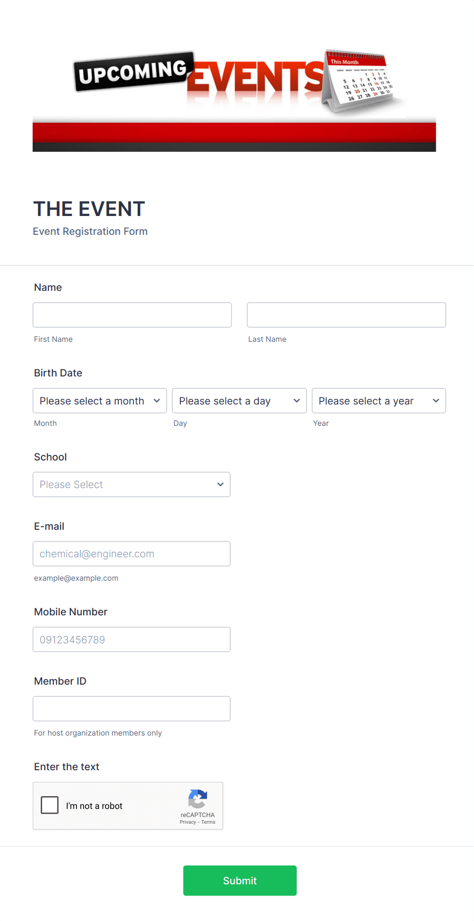 Prom Registration Form Template | Jotform