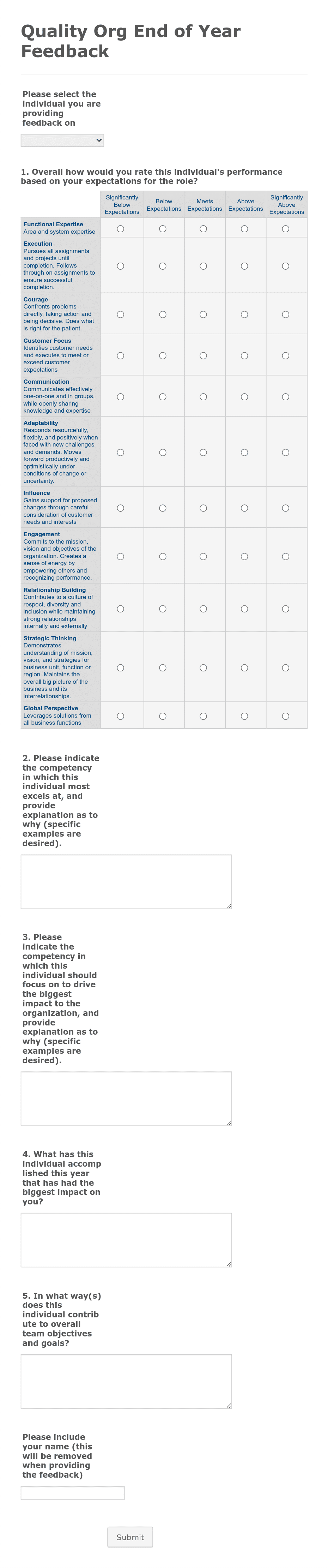 Individual Evaluation Form Template | Jotform