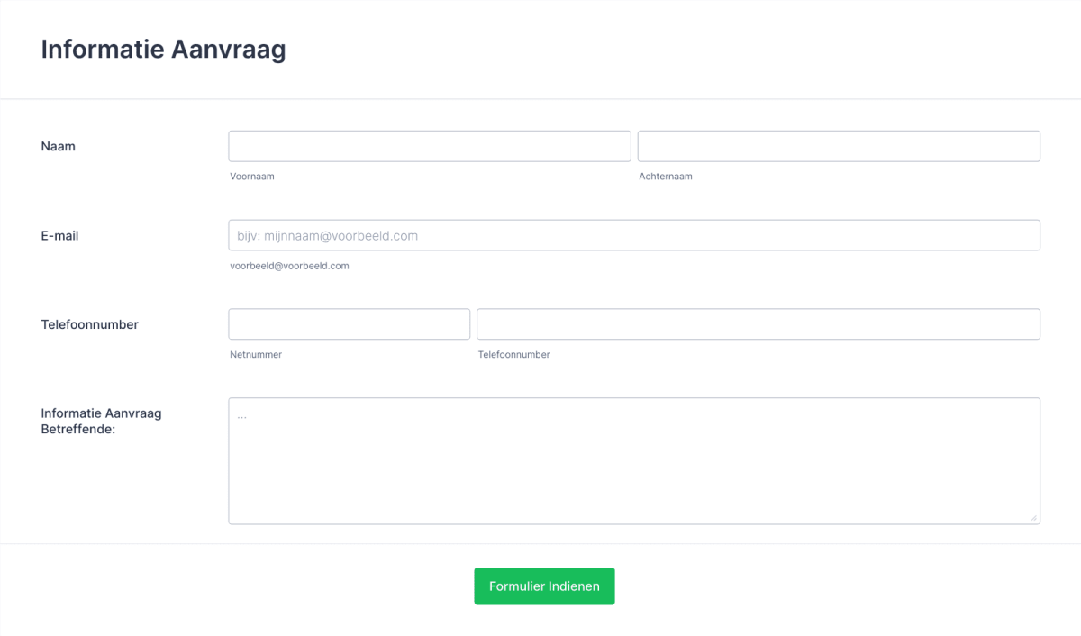 Informatie Aanvraagformulier Formulier Sjabloon | Jotform