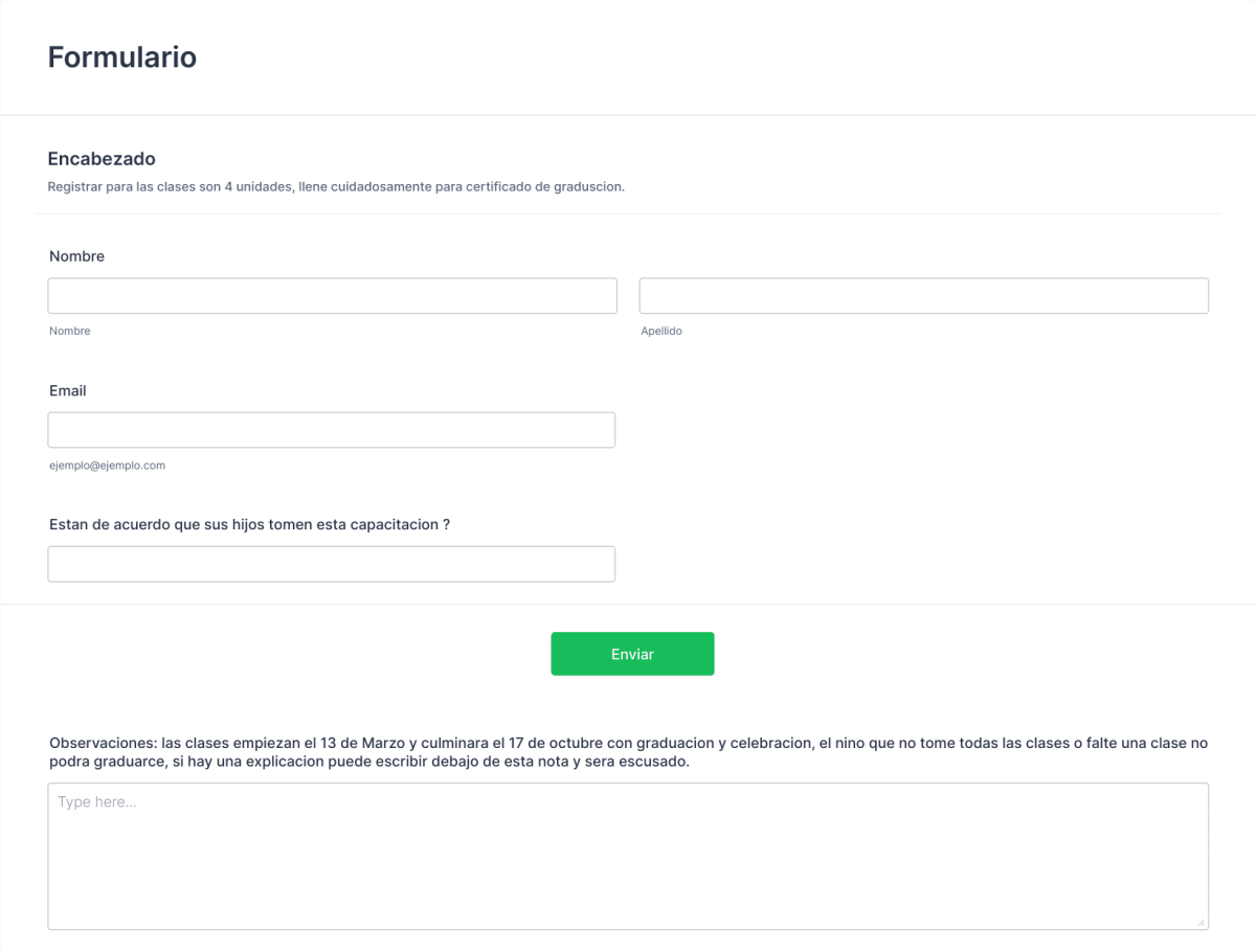 inscription Plantilla de formulario | Jotform