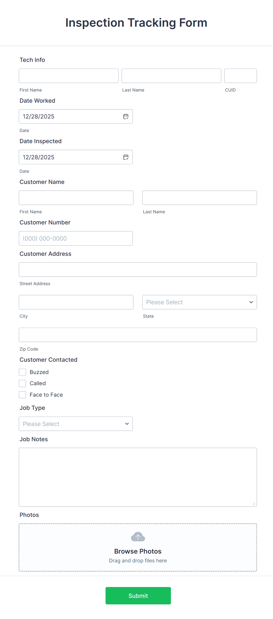 Inspection Tracking Form Template | Jotform