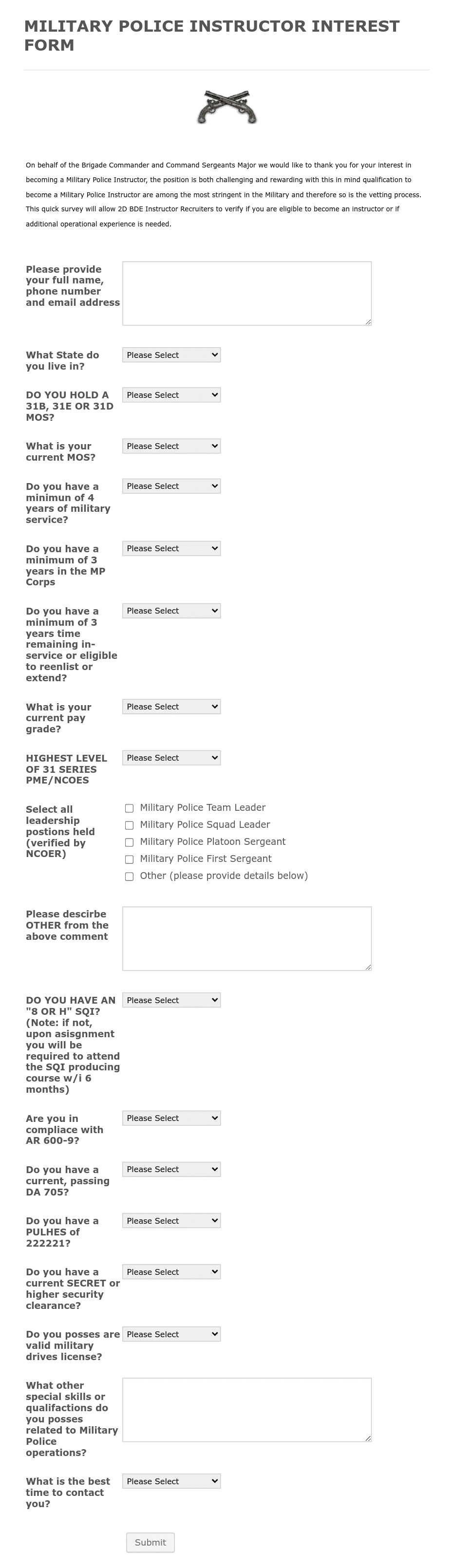 Instructor Interest Form Template | Jotform
