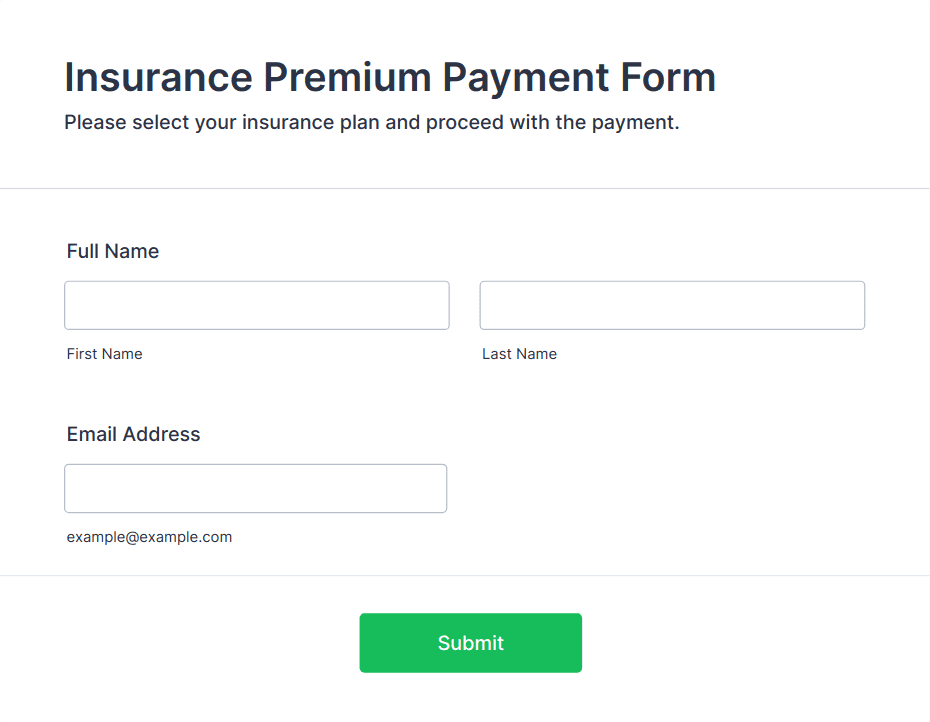 Insurance Premium Payment Form Template | Jotform