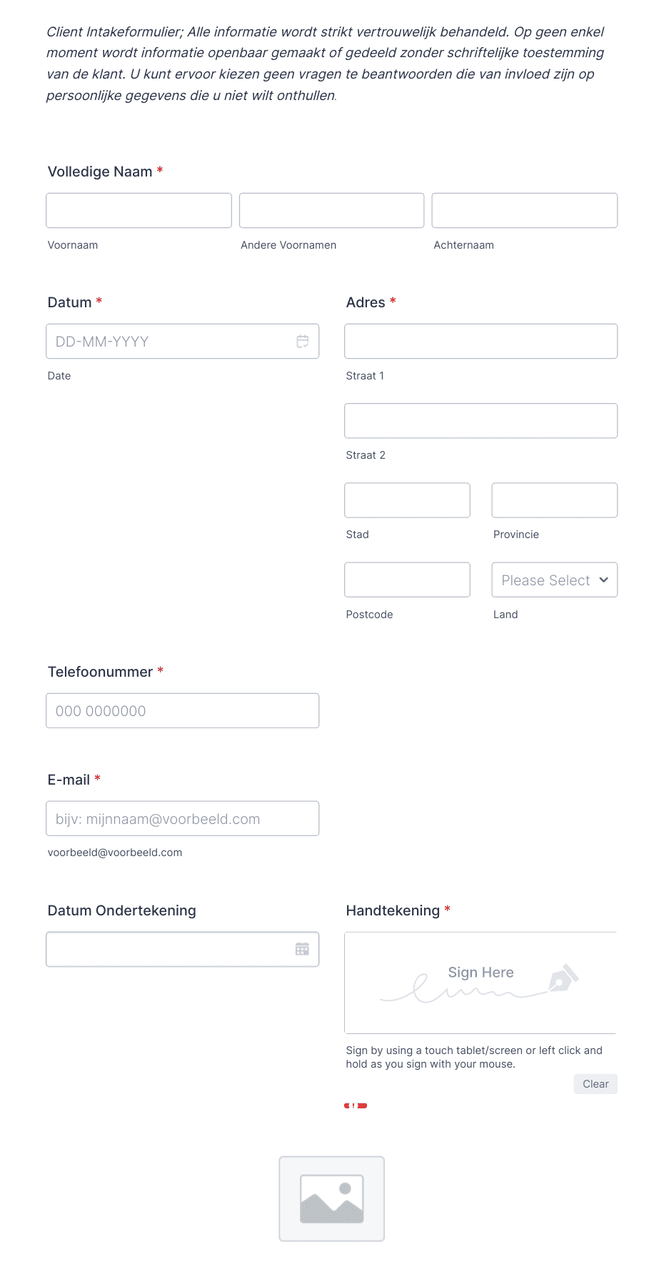 Intakeformulier Cliënten zorg aanvragers Formulier Sjabloon | Jotform