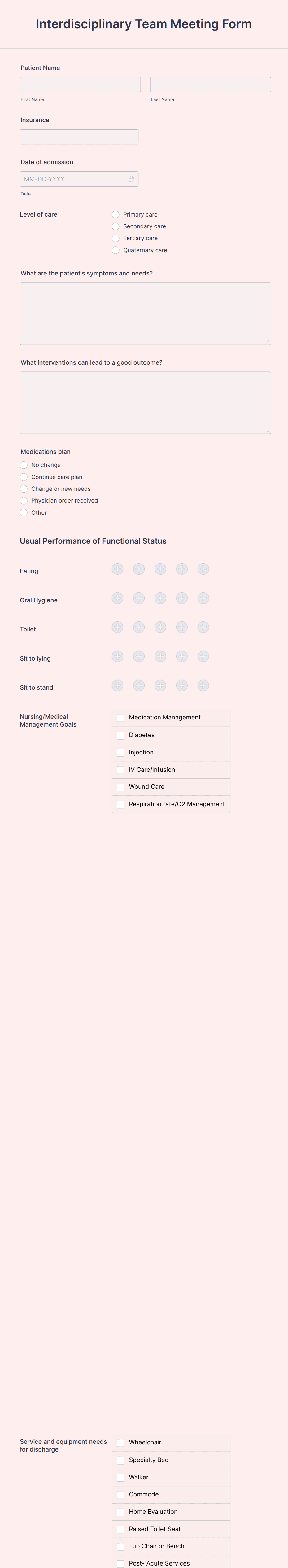 Interdisciplinary Team Meeting Template Form Template | Jotform