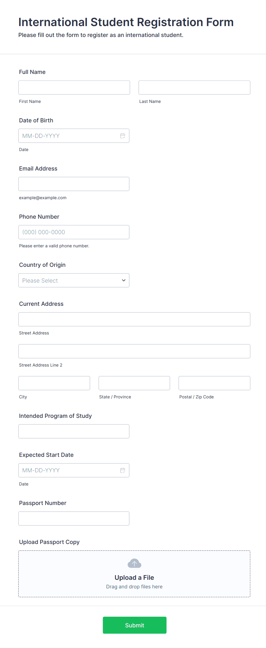 International Student Registration Form Template | Jotform
