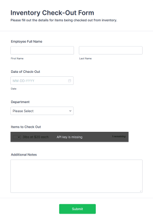 Inventory Check-In Form Template | Jotform