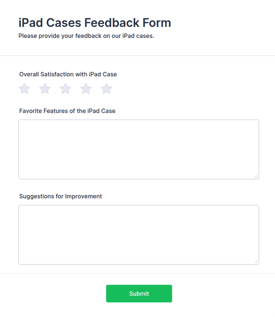 iPad Cases Feedback Form Template | Jotform