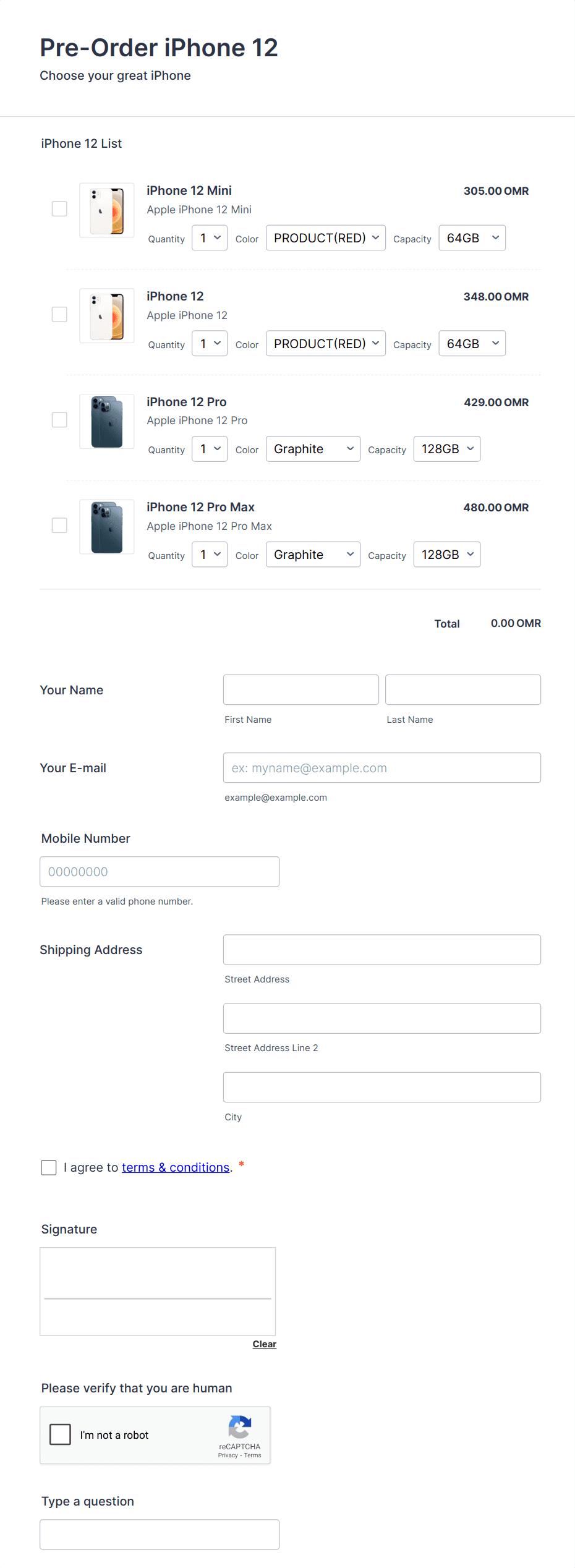 iPhone 12 Pre-Order Form Template | Jotform