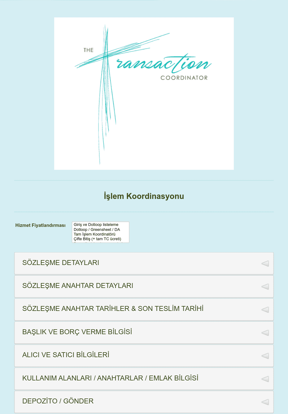 İşlem Koordinasyonu Formu Örneği | Jotform