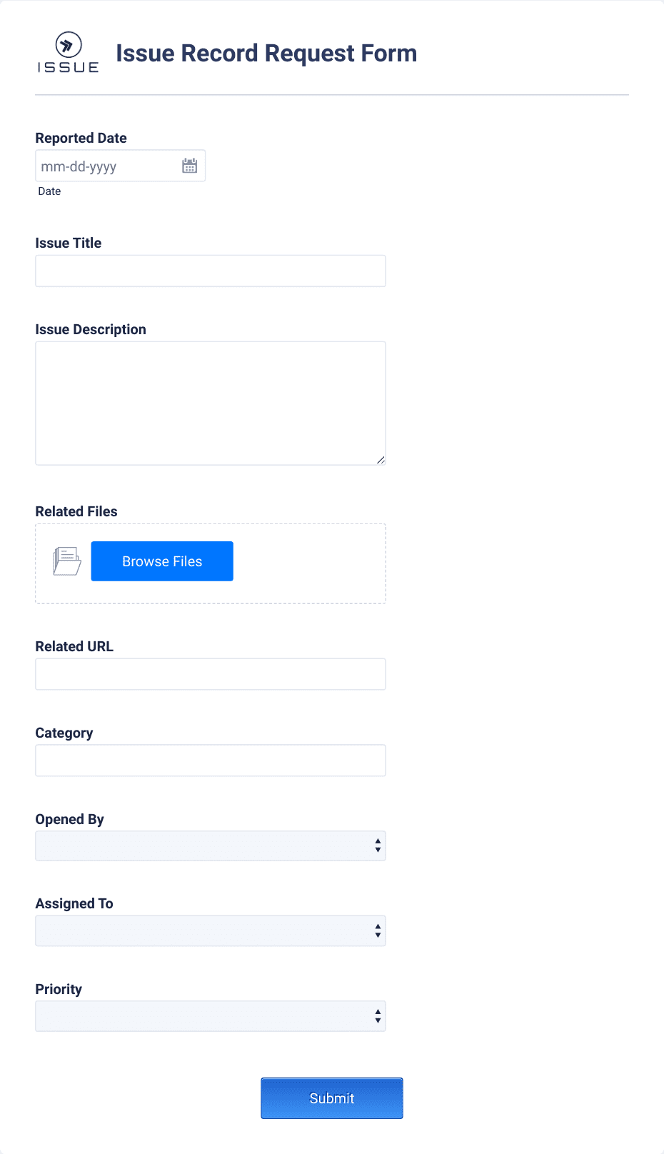 Issue Record Request Form Template | Jotform