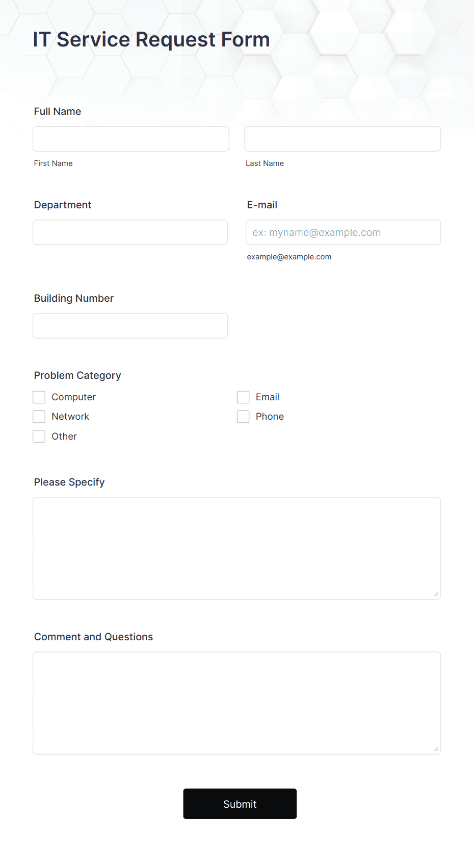 IT Service Request Form Template | Jotform