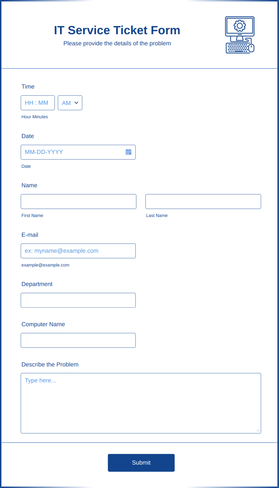IT Service Ticket Form Template | Jotform