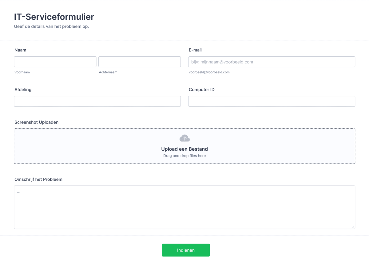 IT-Serviceformulier Formulier Sjabloon | Jotform
