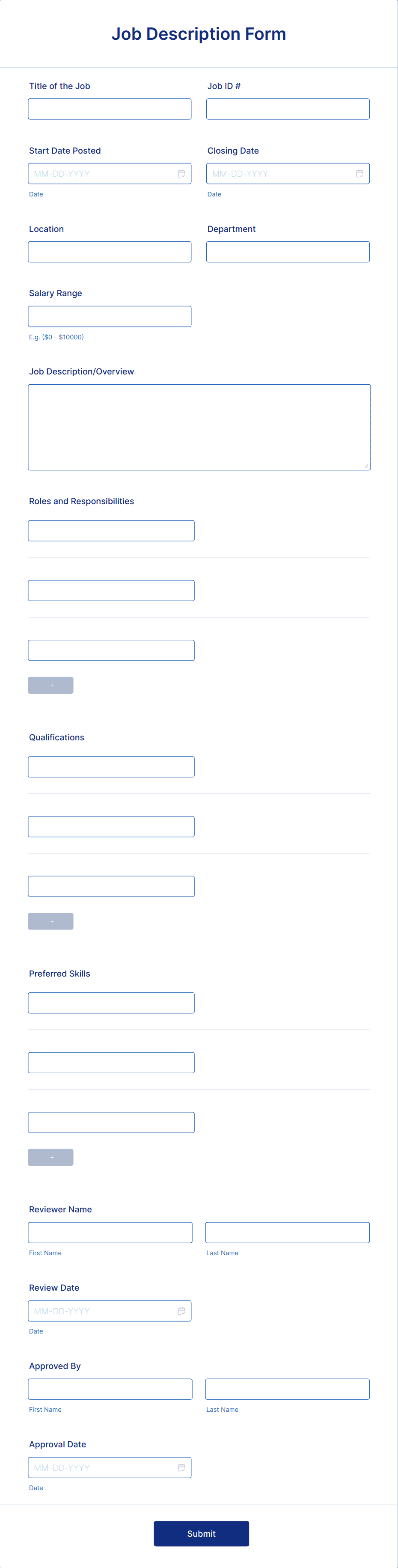 Job Description Form Template | Jotform