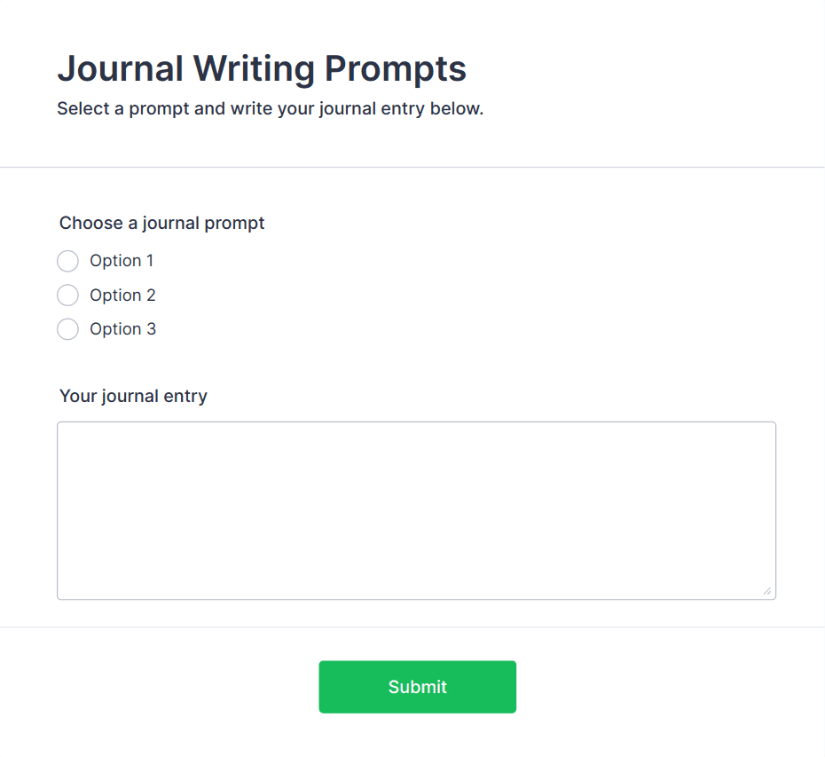 Journal Writing Prompts Form Template | Jotform